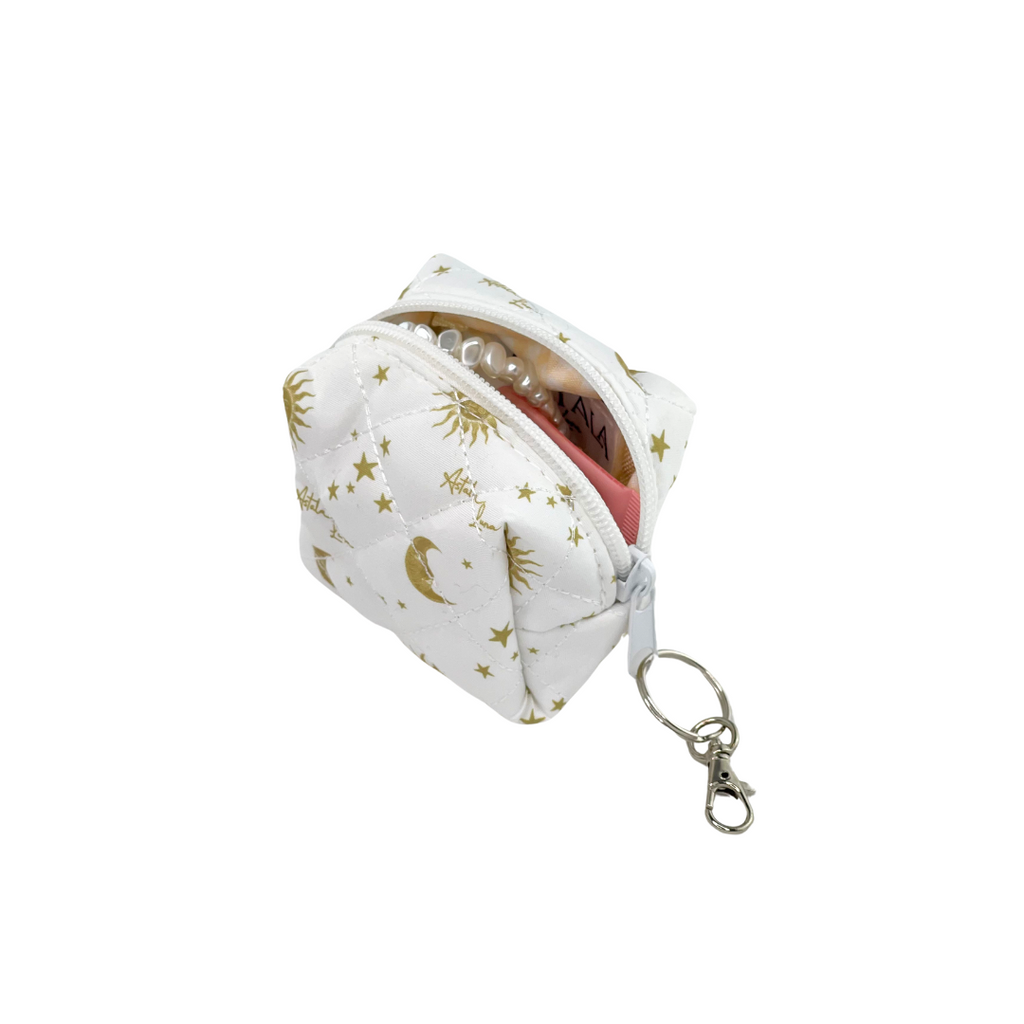 Moonlight Micro Keychain - Moon and Stars Print Quilted Keychain ...
