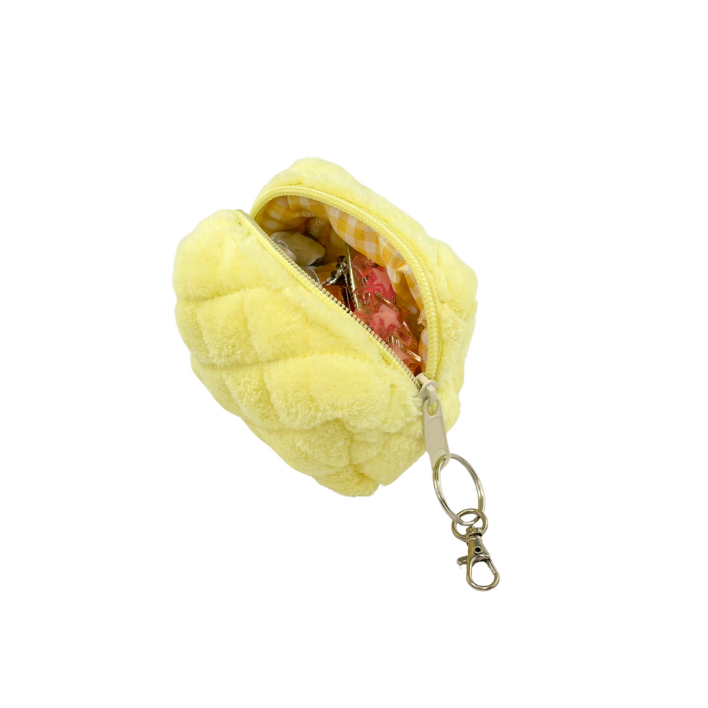 Meadow Micro Keychain | Yellow Fuzz + Gingham Quilted Micro Keychain ...