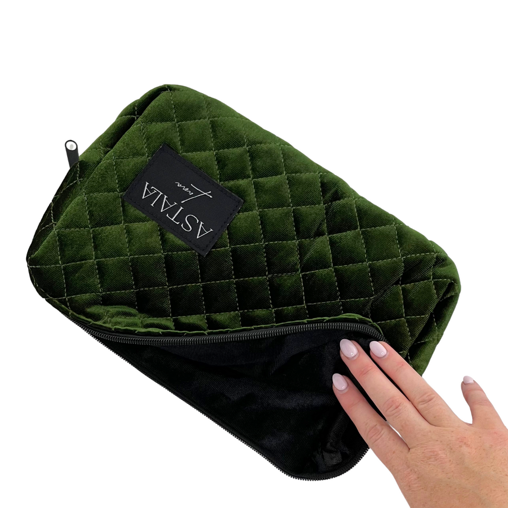 Coven Case | Green Velvet Quilted Case | Pencil Case | Brush Case ...