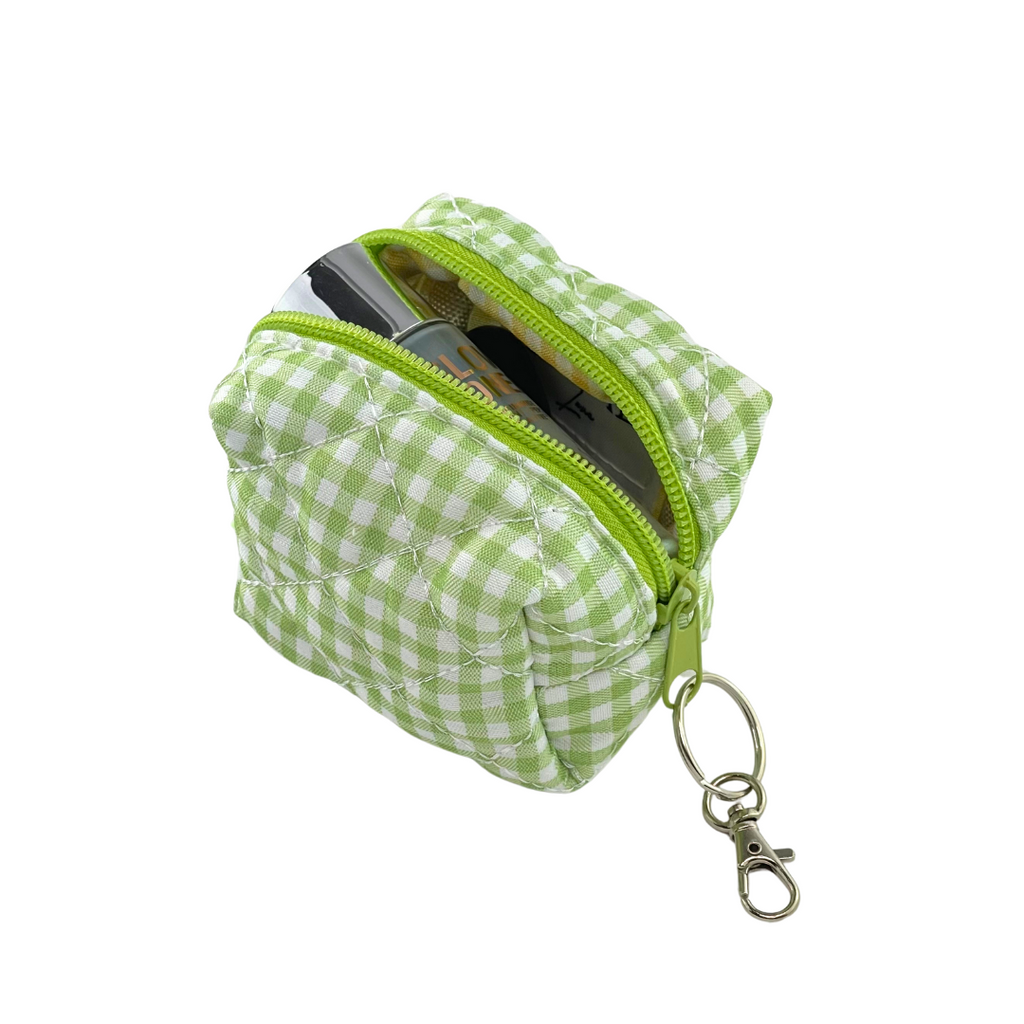 Fern Micro Keychain | Green + Yellow Gingham Quilted Keychain – Astala Luna