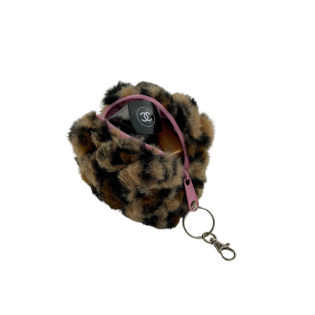 Saskia Micro Keychain | Fuzz Leopard Quilted Micro Keychain – Astala Luna