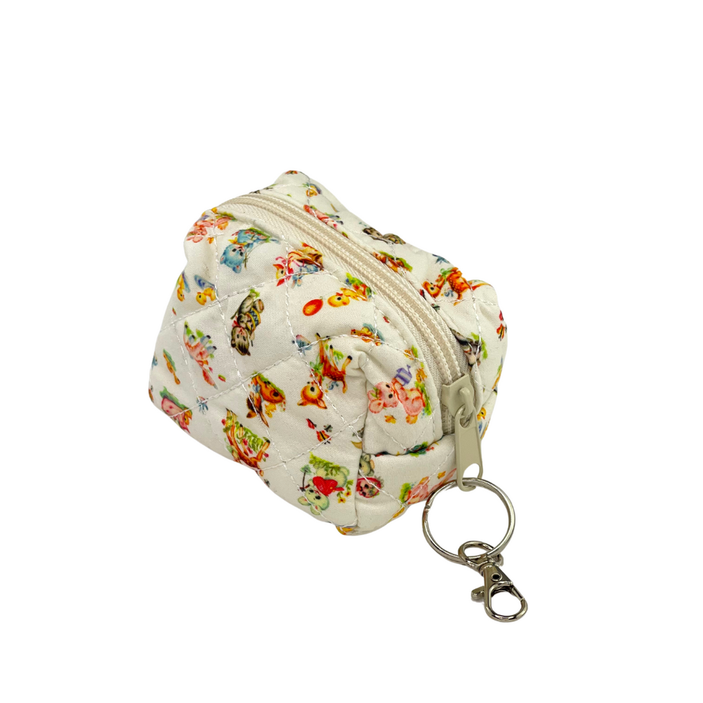 Bambi Micro Keychain - Vintage Woodland Animal Print Quilted Keychain ...