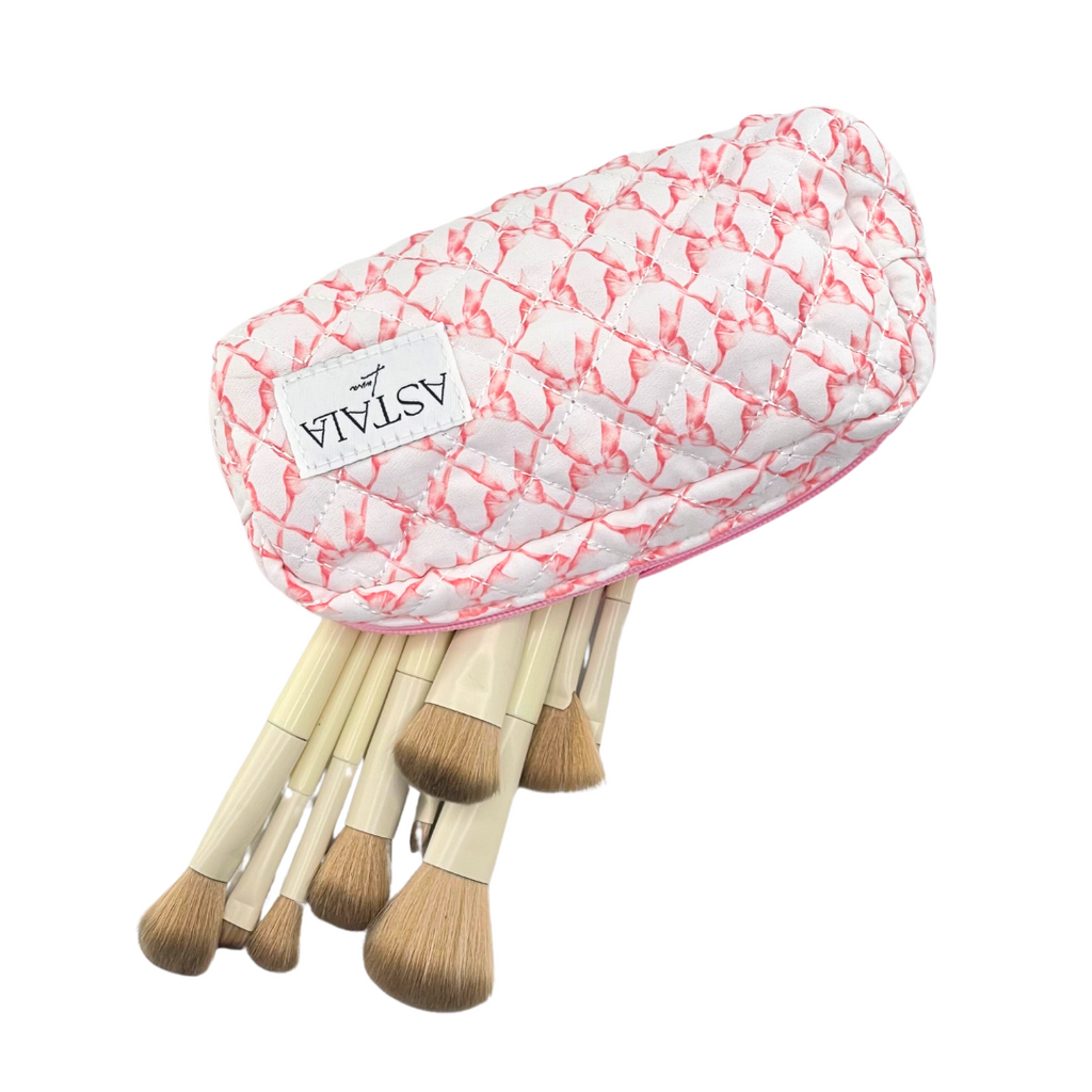 Belle Mini Case | Pink Bow Print Quilted Mini Case | Pencil Case ...
